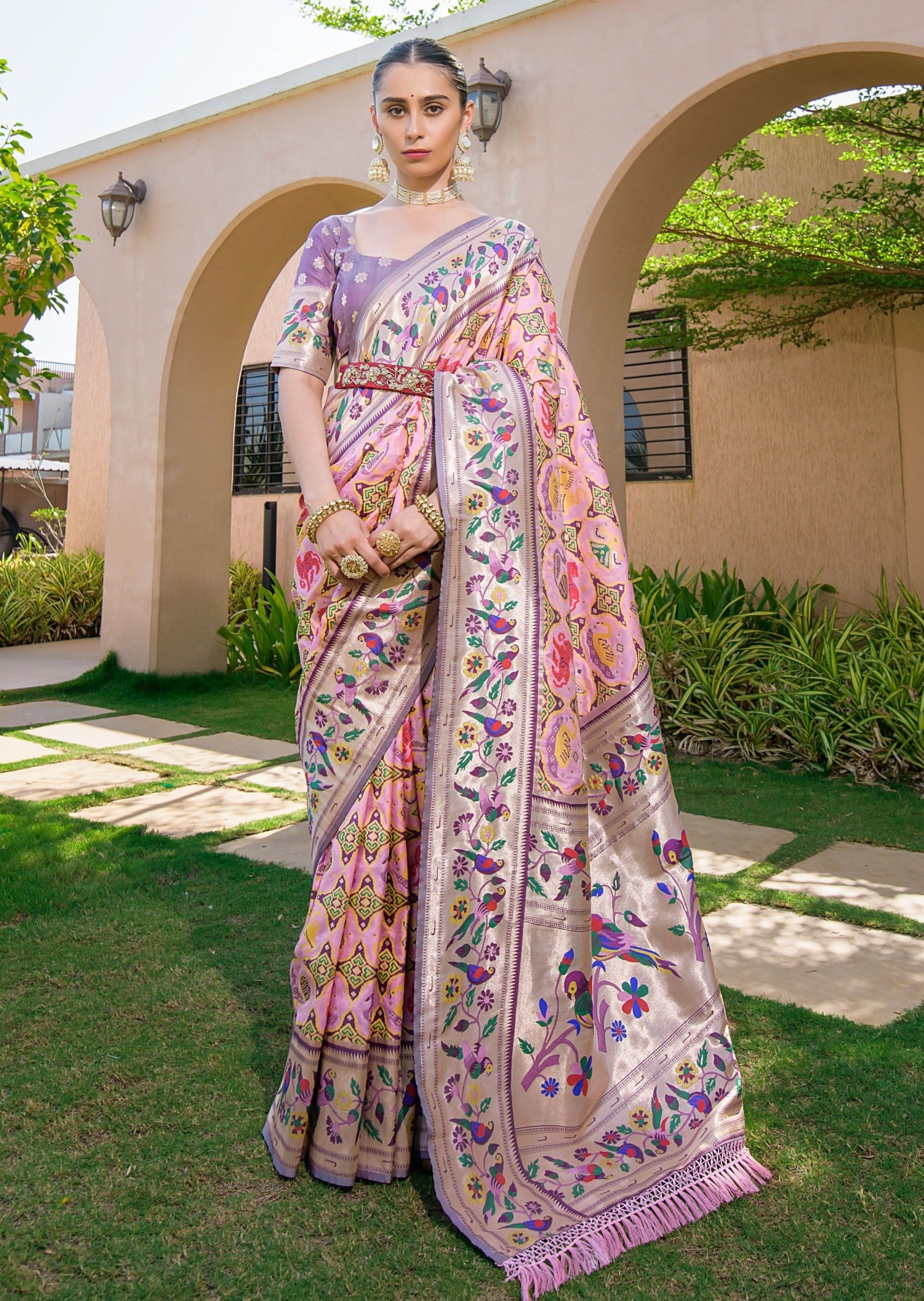 Buy Designer Bridal Pure Paithani Silk Handloom Wedding Sarees Online ...
