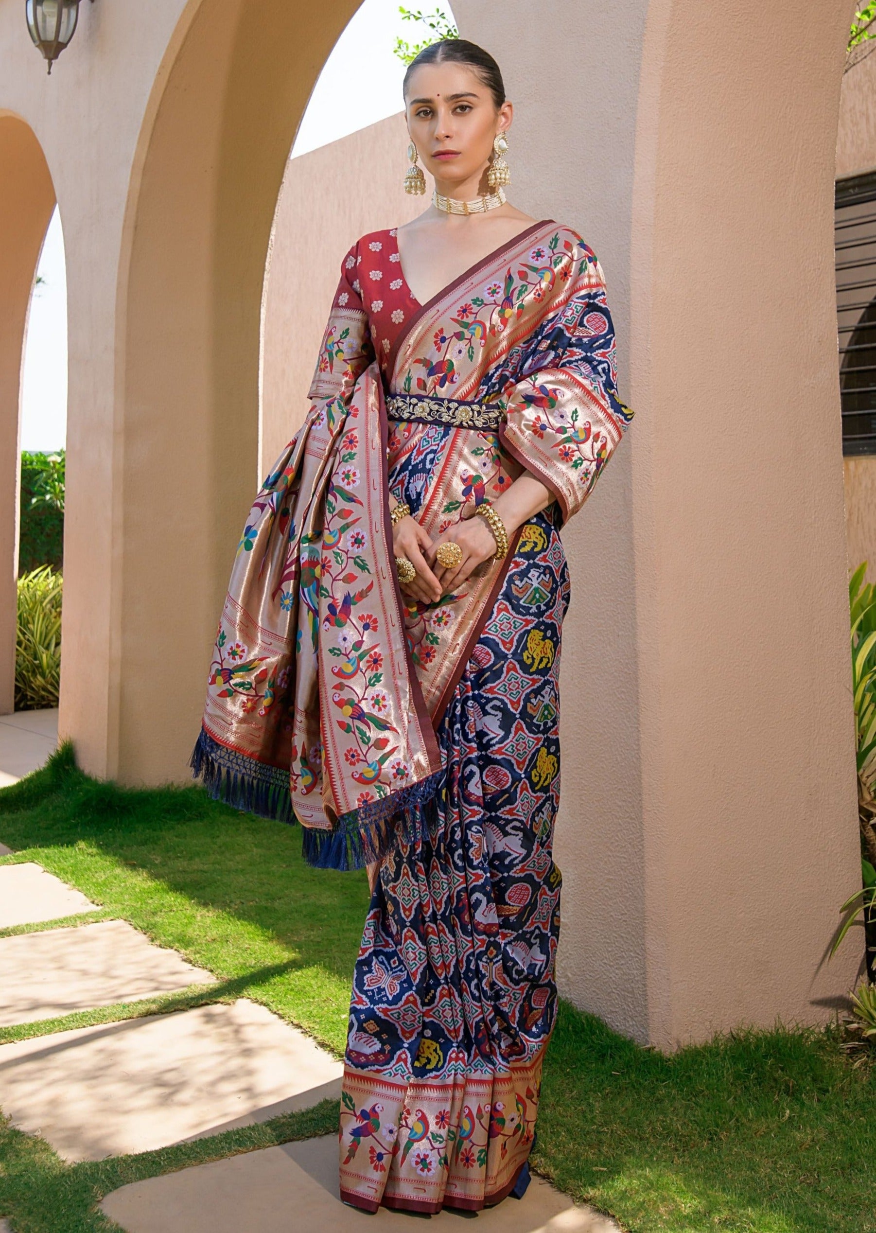 Buy Designer Bridal Pure Paithani Silk Handloom Wedding Sarees Online ...