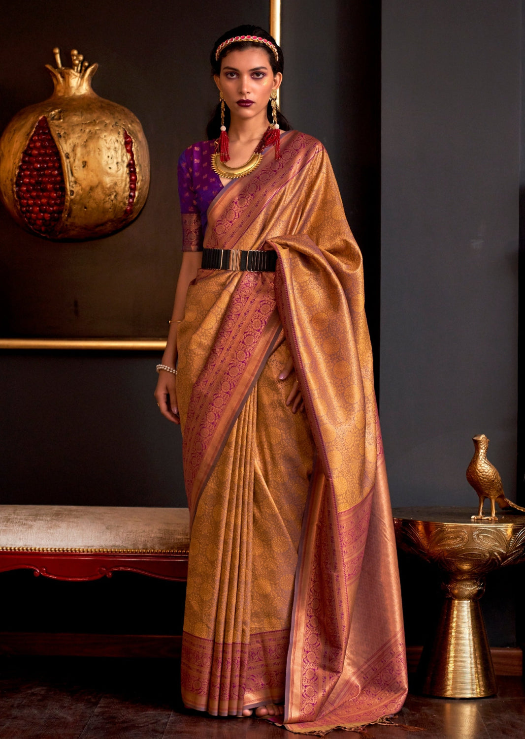 Buy Designer Kanjivaram Silk Sarees Online For Wedding Shopping – Sunasa