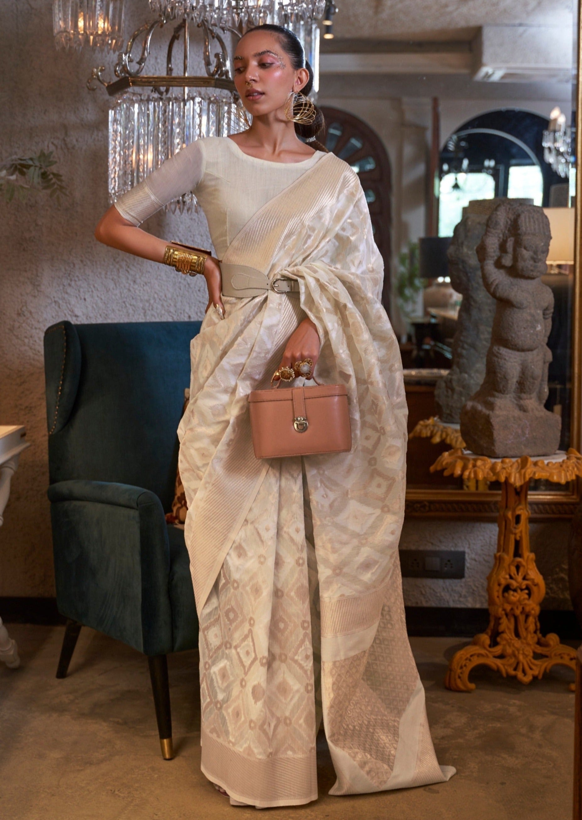 Banarasi Linen Handloom Sarees Online Shopping At Best Price India USA ...