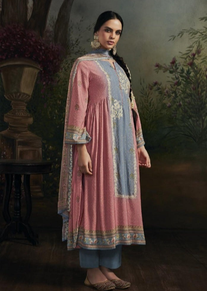 Buy Pure Muslin Pink Salwar Suit Designs Online USA UK UAE | Fast – Sunasa