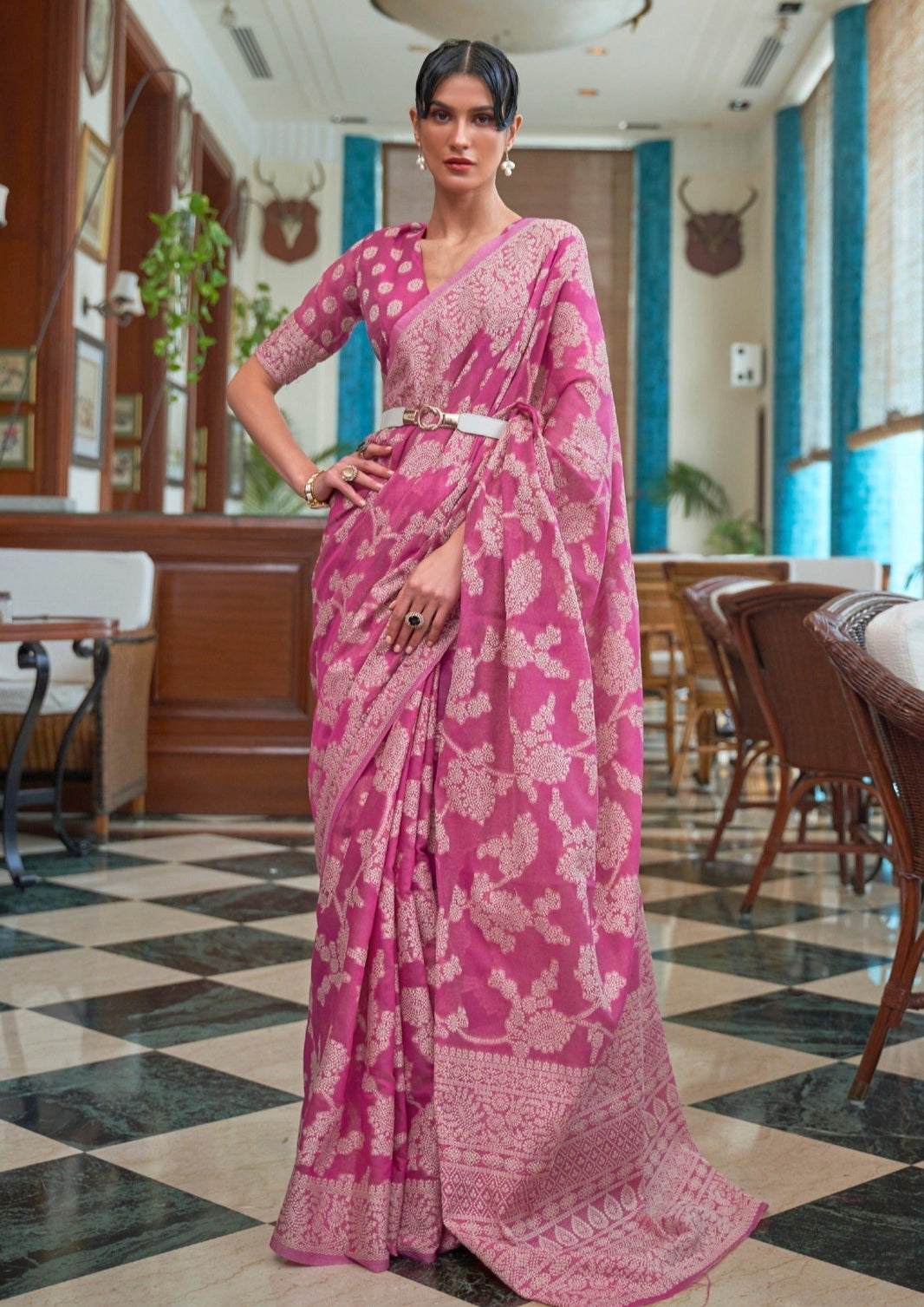 Buy Designer Lucknowi Sarees Online India | Chikankari Sarees Online ...