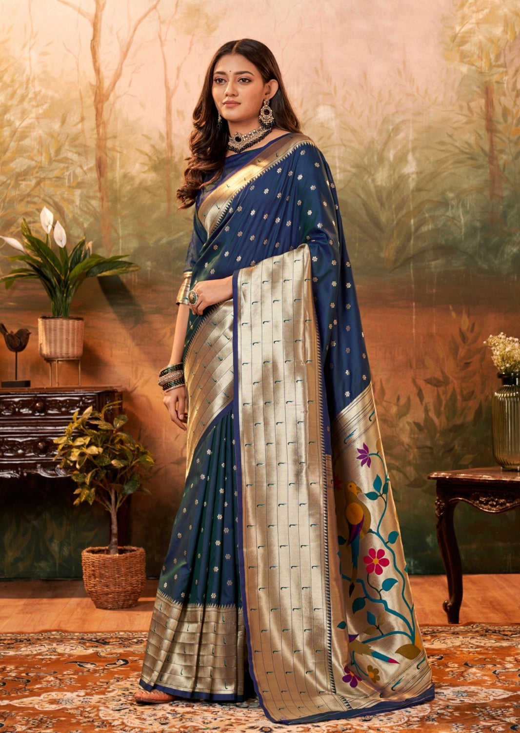 Buy Designer Bridal Pure Paithani Silk Handloom Wedding Sarees Online ...